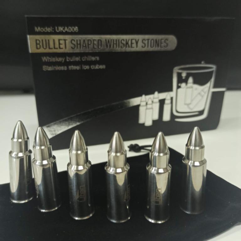 Whiskey Stones Bullets Stainless Steel Chillers Bullet Shaped Ice Cubes ...