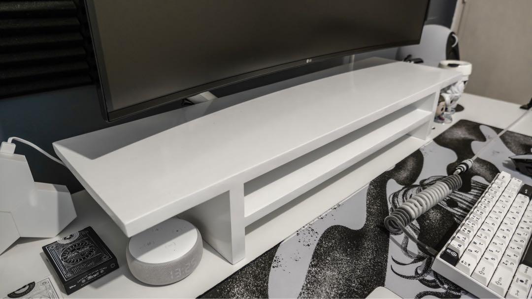 White Monitor Riser, Furniture & Home Living, Office Furniture ...