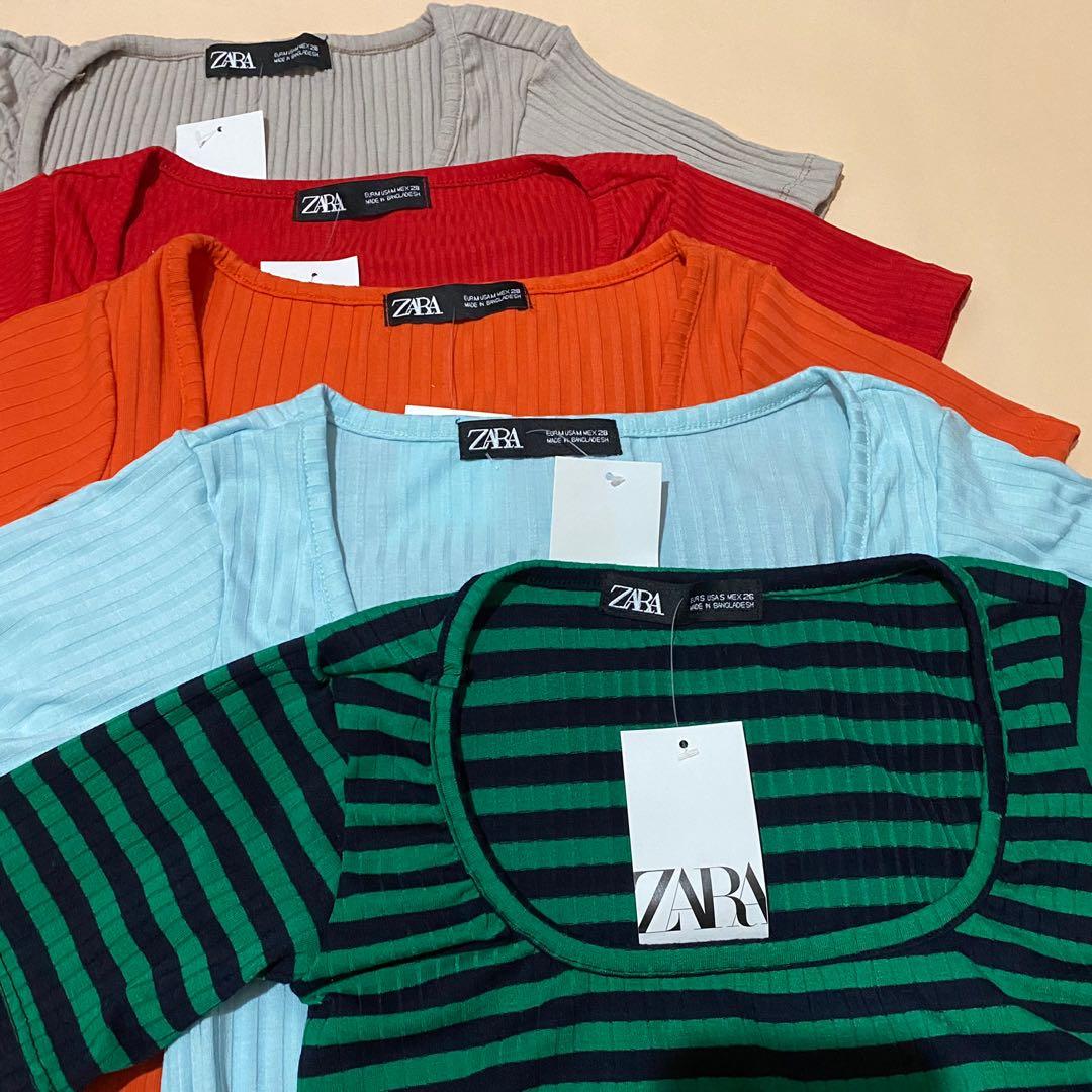 Zara ribbed squareneck bodycon midi dress, Women's Fashion, Dresses ...