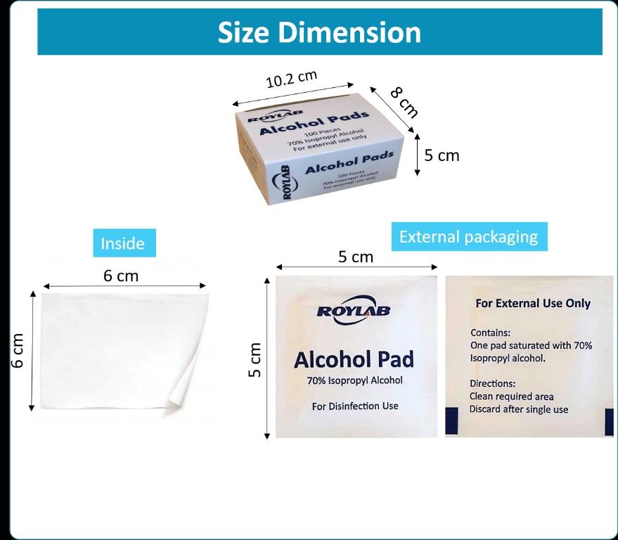 Alcohol Pad 70% Isopropyl alcohol (IPA) - 100 pcs/box, Assistive ...