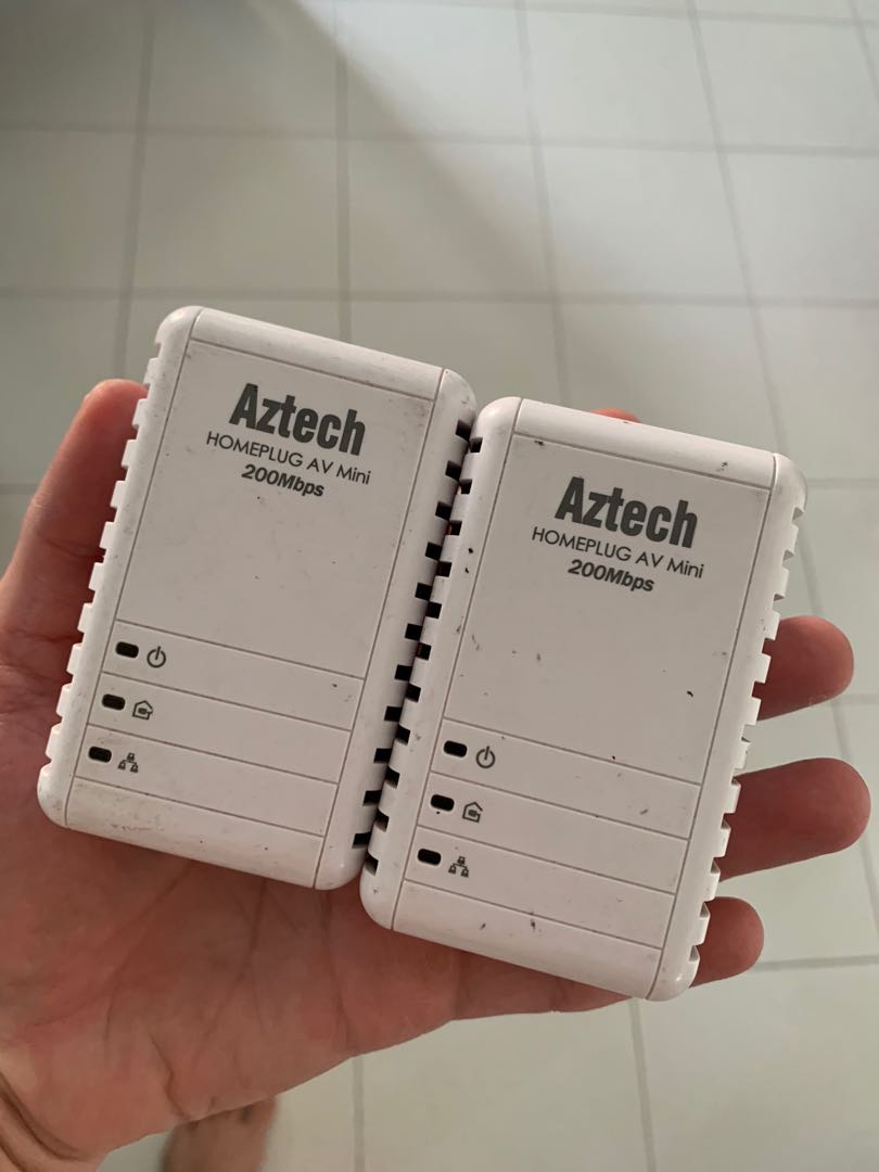 Aztech Powerline adaptors (free cable) Networking, Electronics ...