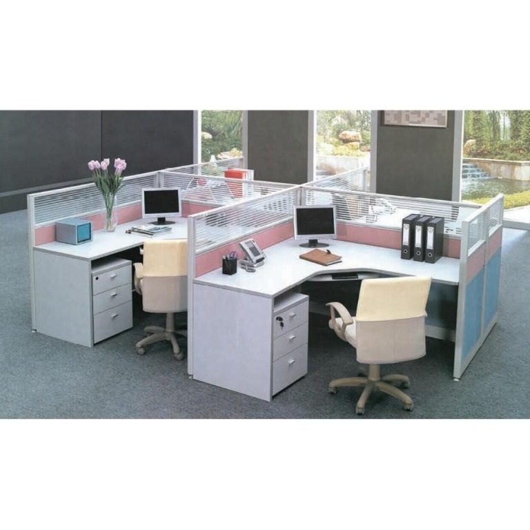 B 42 Office Table w Partition/Workstation System Furniture Cubicle ...