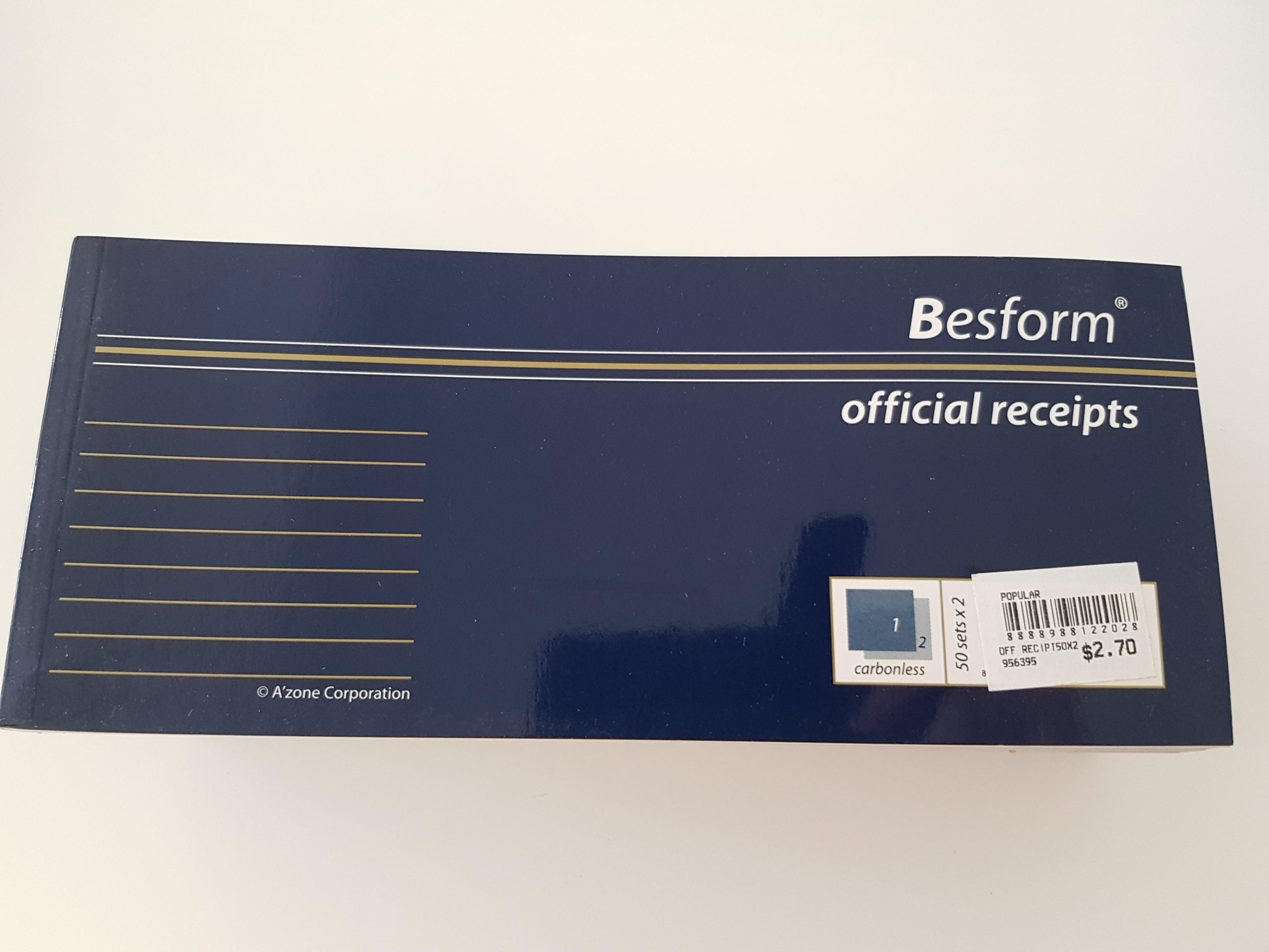 Besform receipt book, Hobbies & Toys, Books & Magazines, Assessment ...