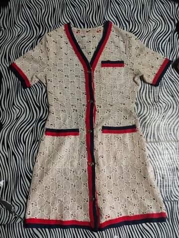 Gucci crochet web- trimmed dress, Women's Fashion, Dresses & Sets ...