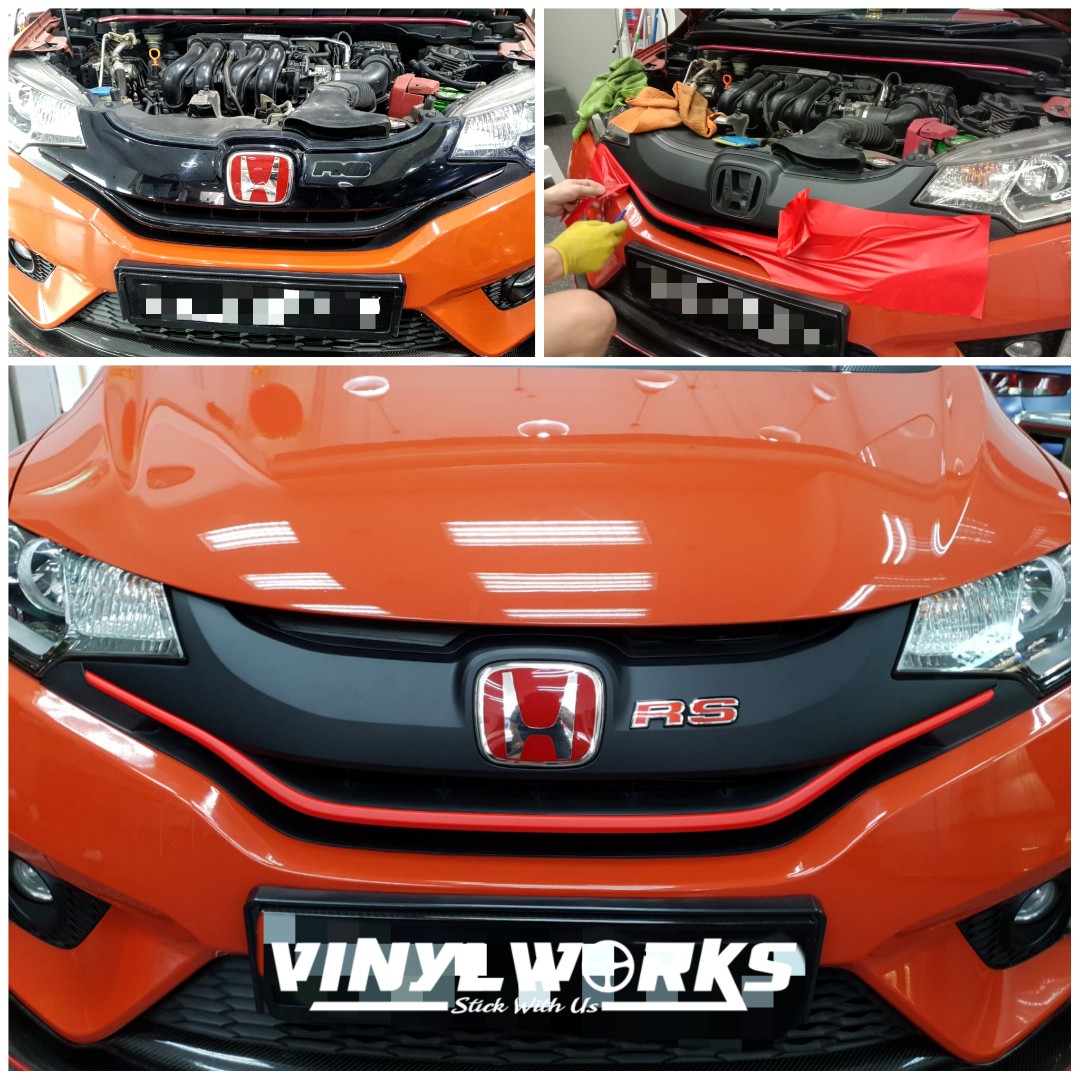 Honda Fit Grille Design Wrap Vinyl Sticker, Car Accessories, Car ...