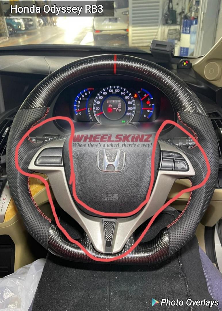 Honda Odyssey RB3 steering wheel trim in real carbon fibre, Car ...