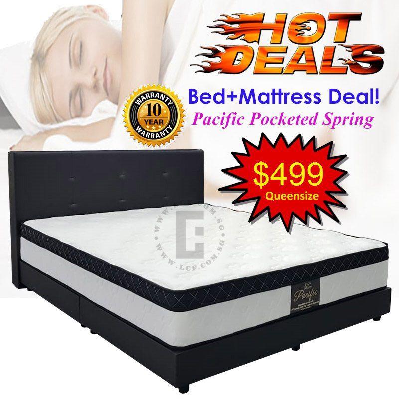 Pacific Euro Top Pocketed Spring Set, Furniture & Home Living ...