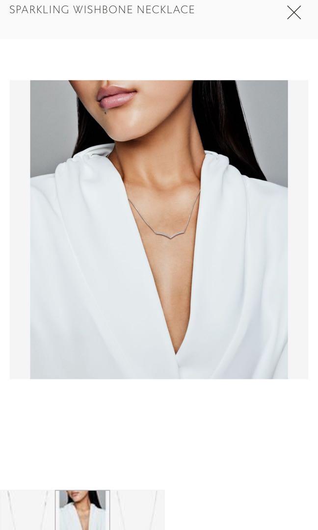 Pandora Sparkling Wishbone Necklace, Women's Fashion, Jewelry & Organisers, Necklaces on Carousell