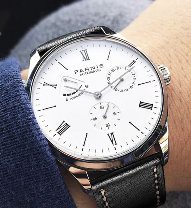 Parnis Pilot Power Reserve Automatic Watch, Luxury, Watches on Carousell