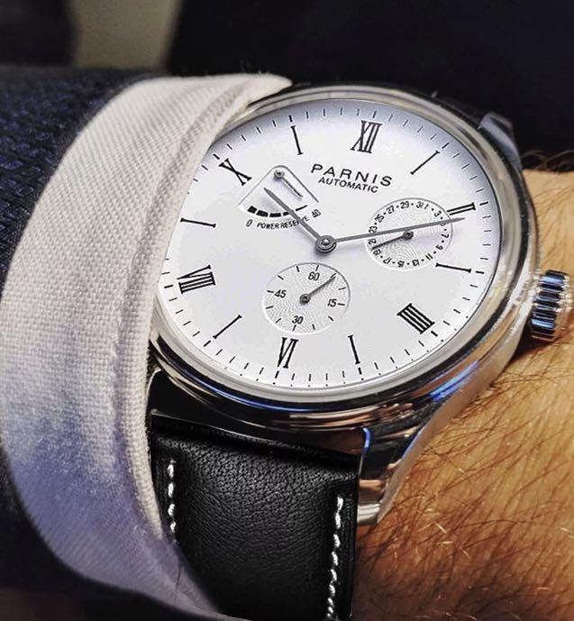 Parnis Pilot Power Reserve Automatic Watch, Luxury, Watches on Carousell