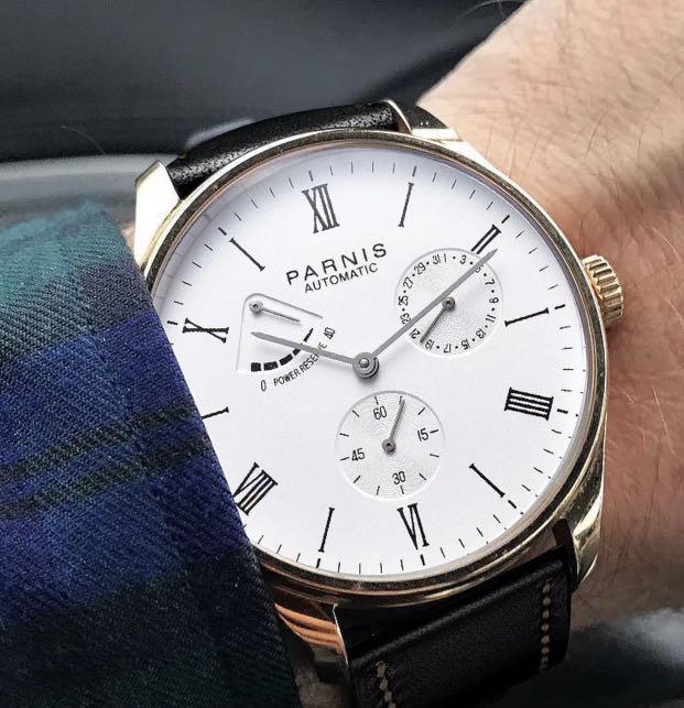 Parnis Pilot Power Reserve Automatic Watch, Luxury, Watches on Carousell