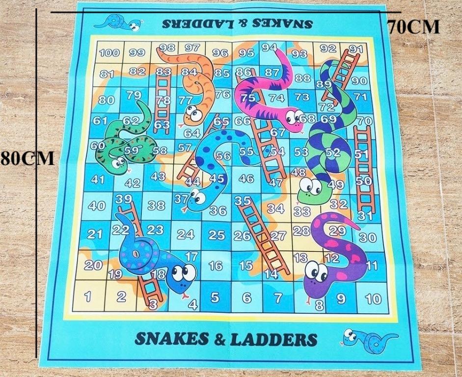 [SG] Large Snake and Ladder Mat Boardgame Family Bonding Kids Learning ...