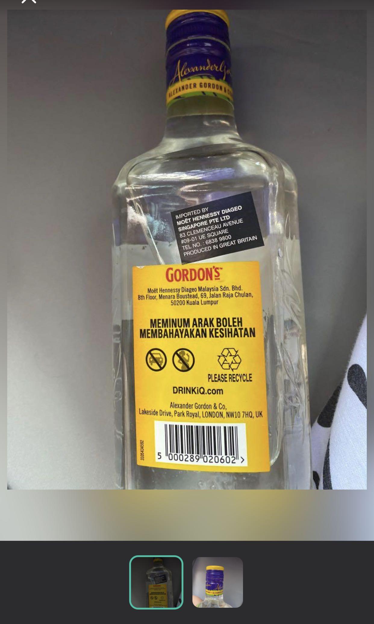 The Original Gordon’s London Dry Gin, Food & Drinks, Alcoholic ...