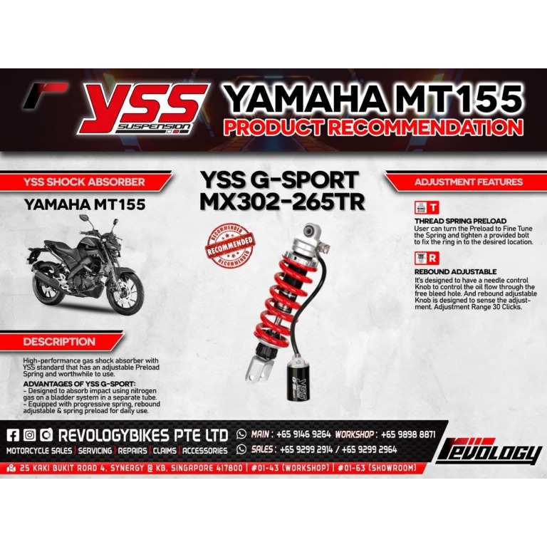 YAMAHA MT15 YSS SHOCK ABSORBER YSS SUSPENSION MT155, Motorcycles ...