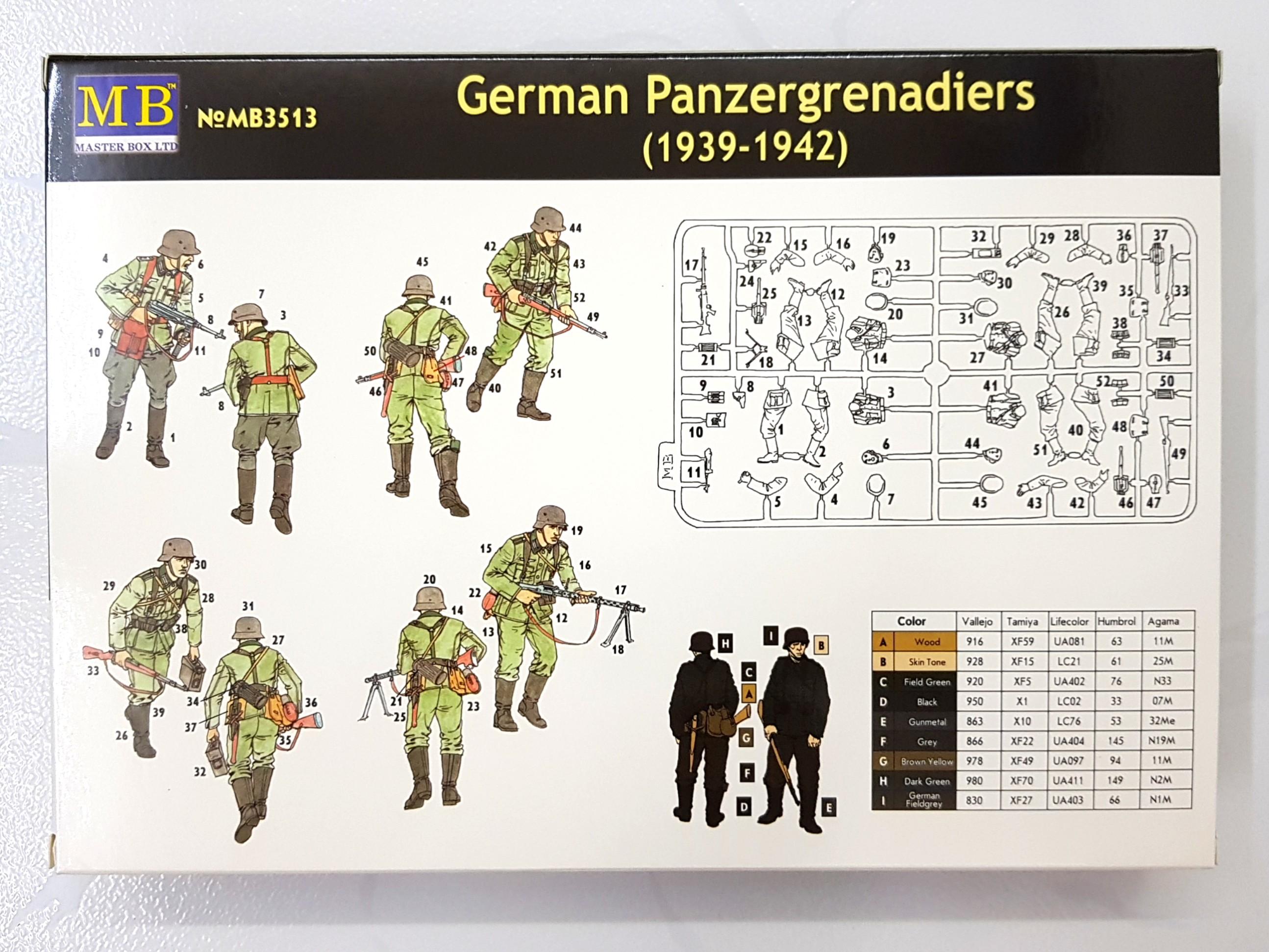 1/35 Master Box #3513 German Panzergrenadiers (1939-1942) c/w 4 Figures ...