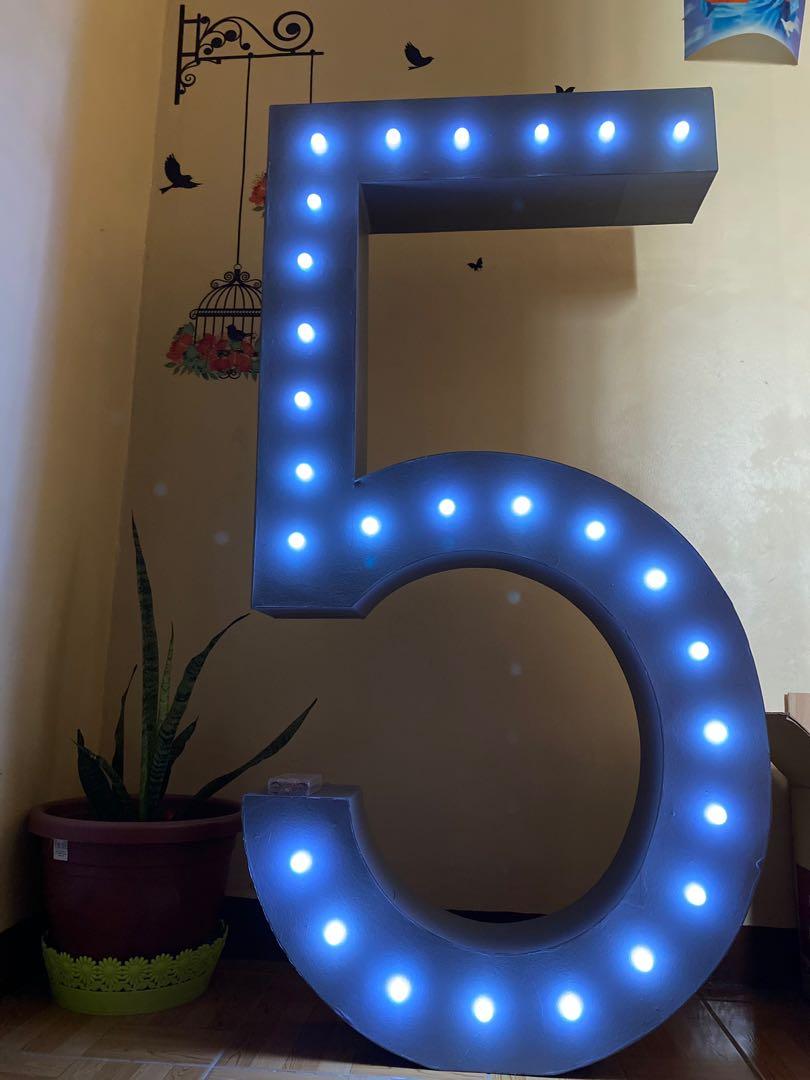 4 Feet LED Light Letter/ Number Standee, Hobbies & Toys, Stationary ...