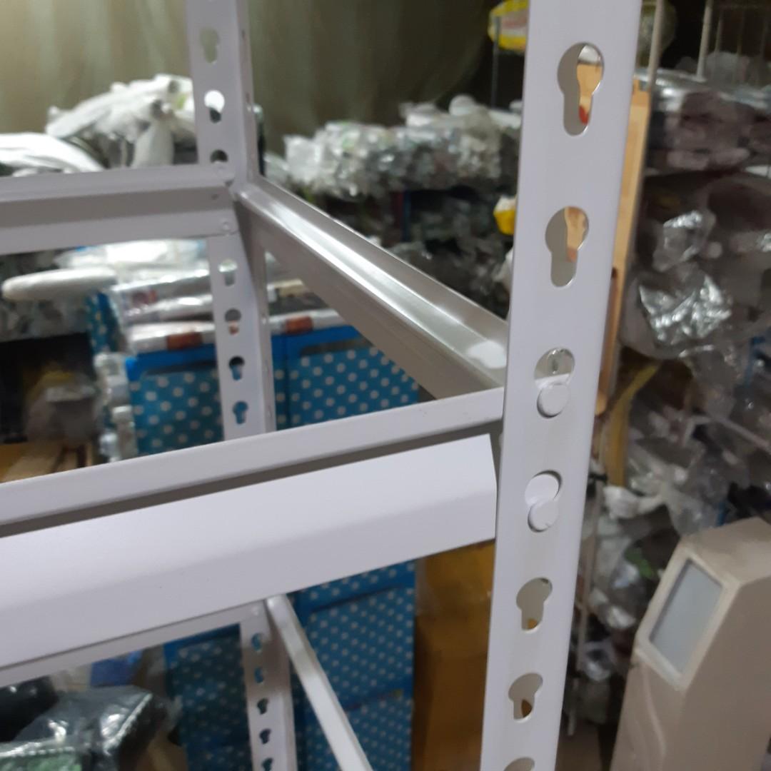 5 layer Boltless Adjustable rack white coated iron steel heavy duty ...