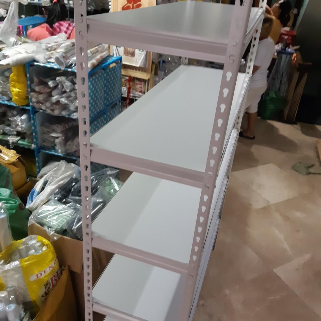 5 layer Boltless Adjustable rack white coated iron steel heavy duty ...
