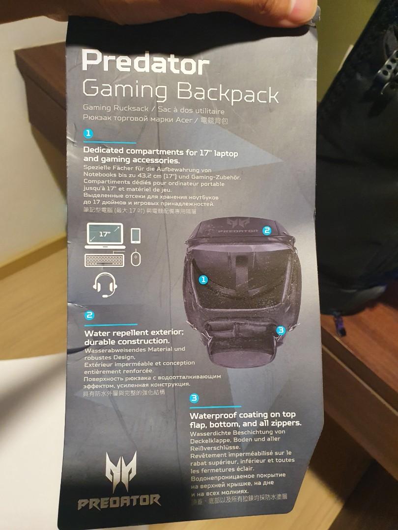 Acer predator backpack, Men's Fashion, Bags, Backpacks on Carousell