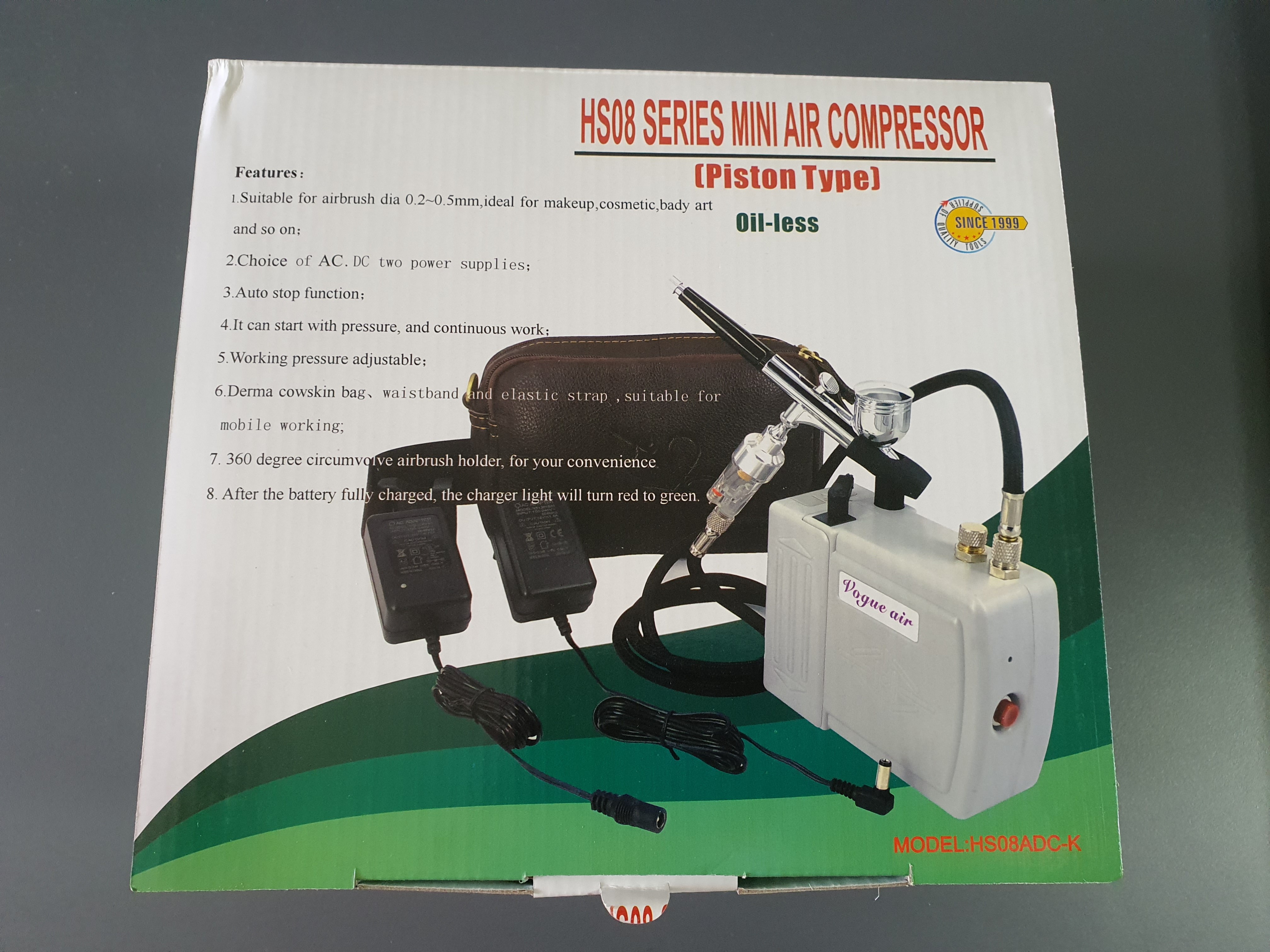 Vogue Air HS08 series mini Air Compressor with Airbrush (0.2mm nozzle ...