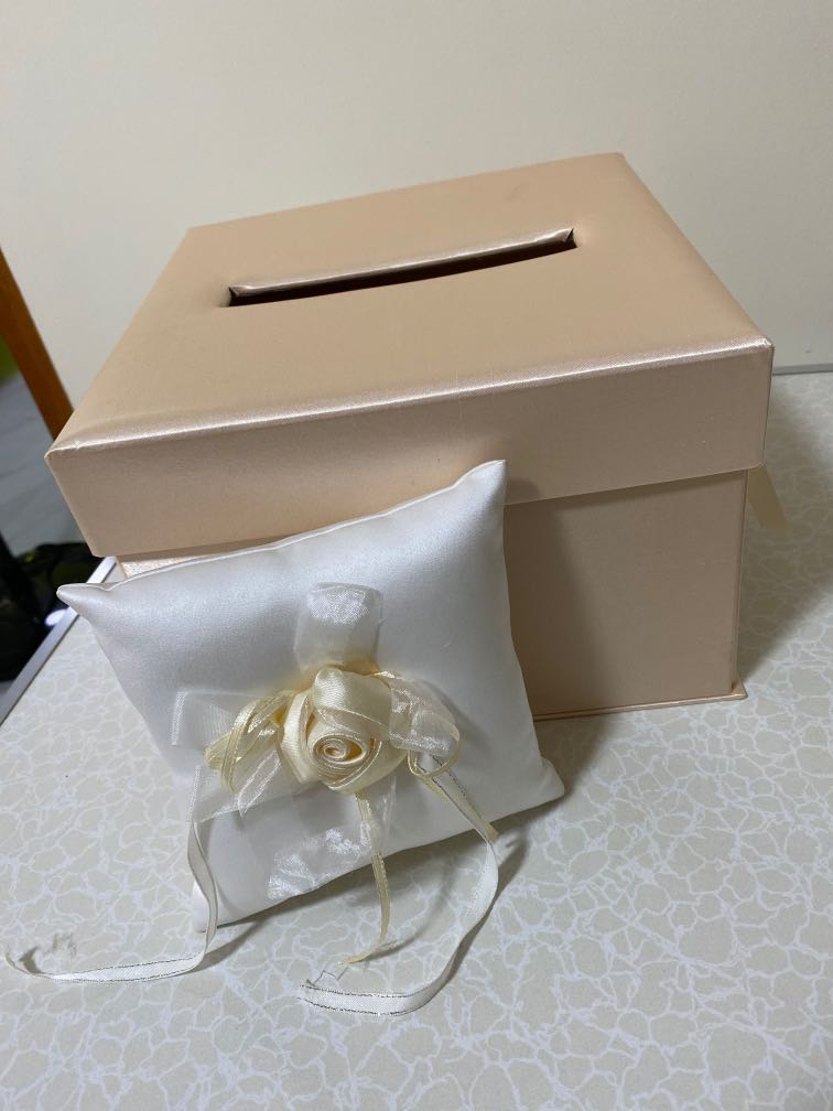 Ang pao box and ring cushion, Furniture & Home Living, Home Improvement ...