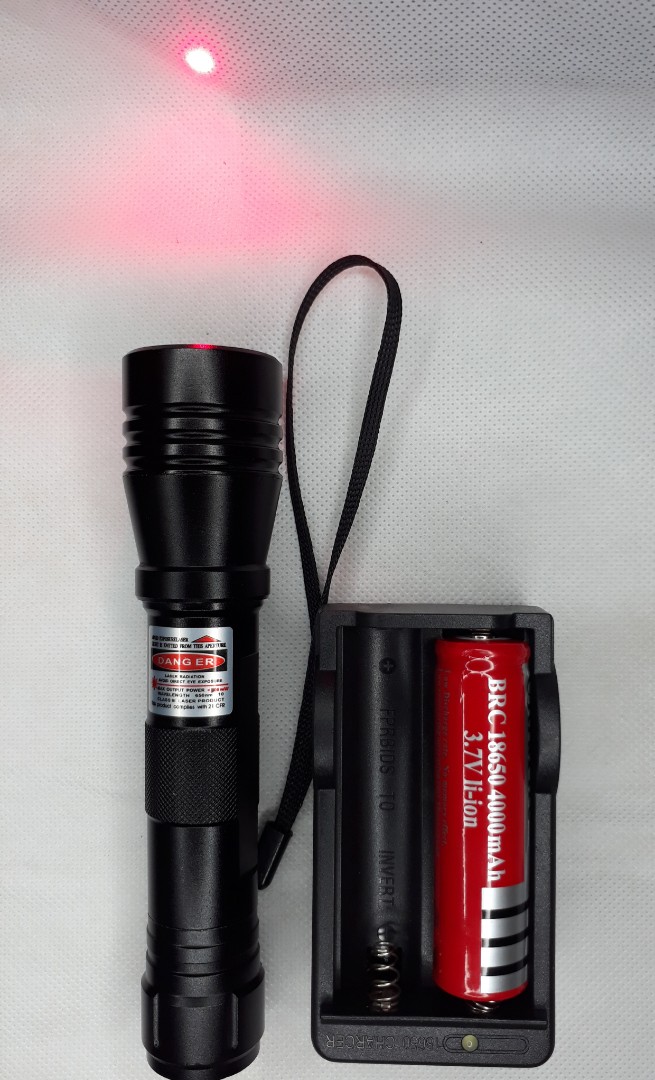 Big head Red Laser Pointer 650nm 200mW + 1 x 18650 Li battery + 1 dual ...