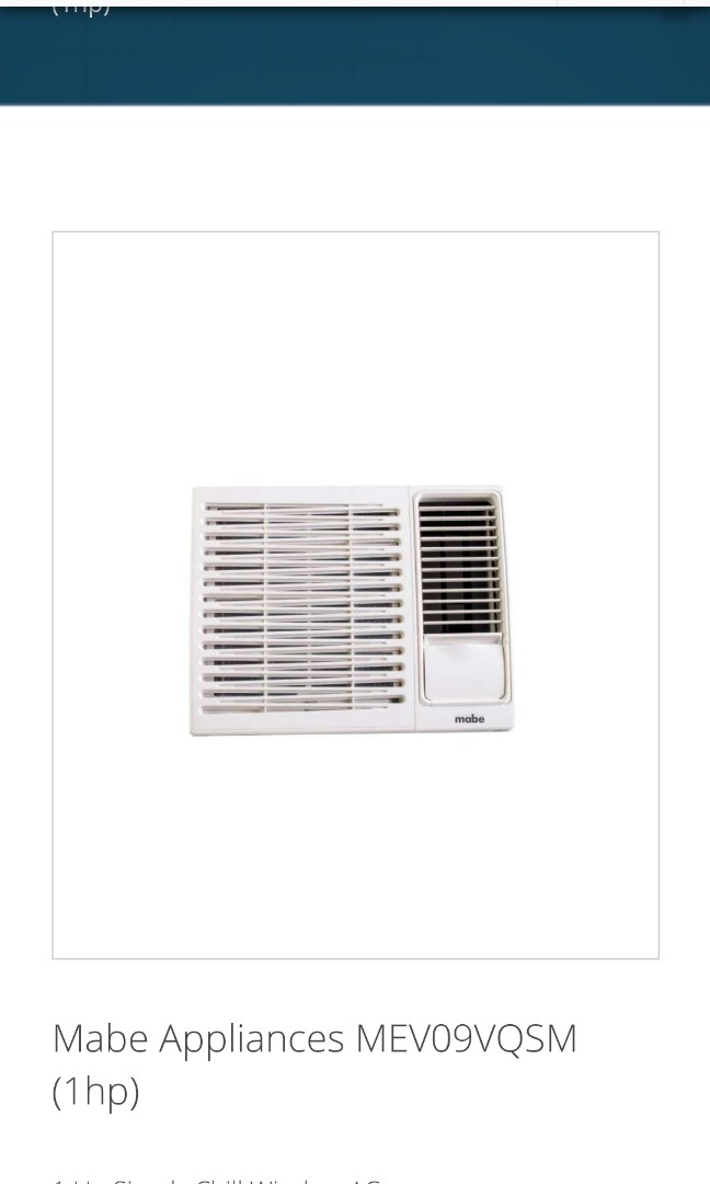 Mabe window type aircon 1hp, TV & Home Appliances, Air Conditioning and ...