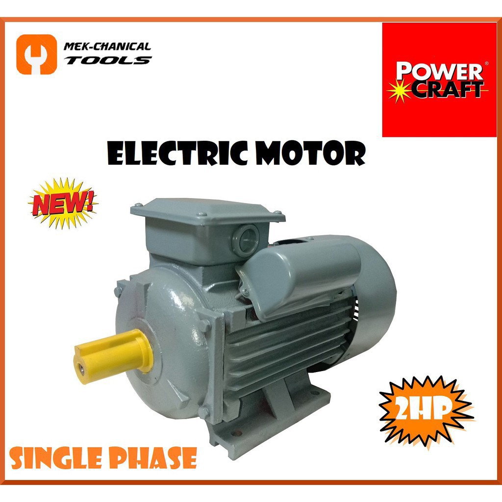 PowerCraft Electric Motor 2HP/1.5KW Single Phase Pure Copper Winding ...