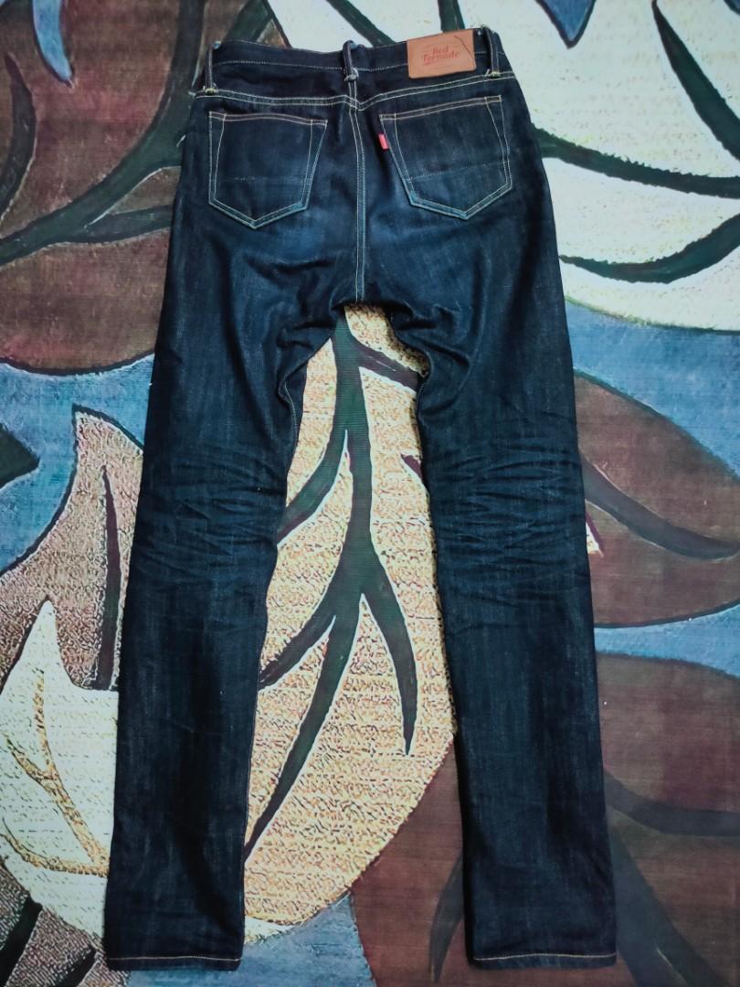 Red tornado raw denim, Men's Fashion, Bottoms, Jeans on Carousell