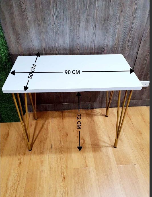 Scandi Table with gold metal legs, Furniture & Home Living, Furniture ...