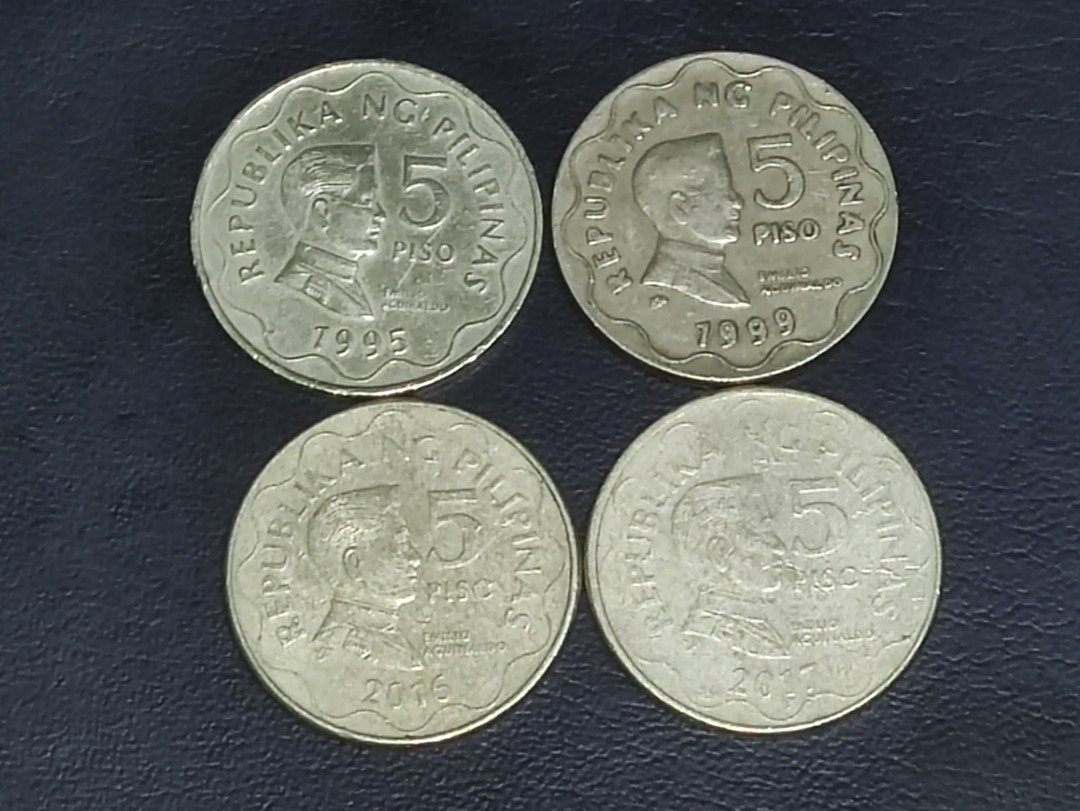 Semi Hard to Find 5 Piso BSP coins - 1995,1999,2016,2017, Hobbies ...