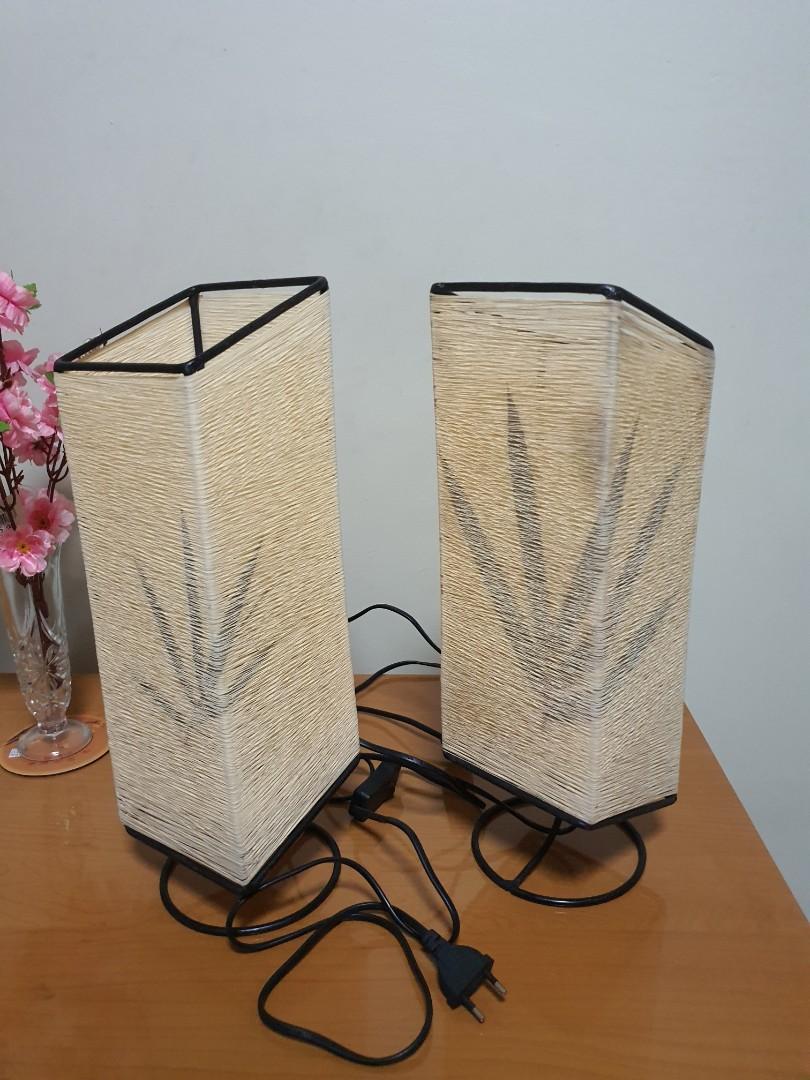 Set Of Straw Table Lamp, Furniture & Home Living, Home Decor, Other ...