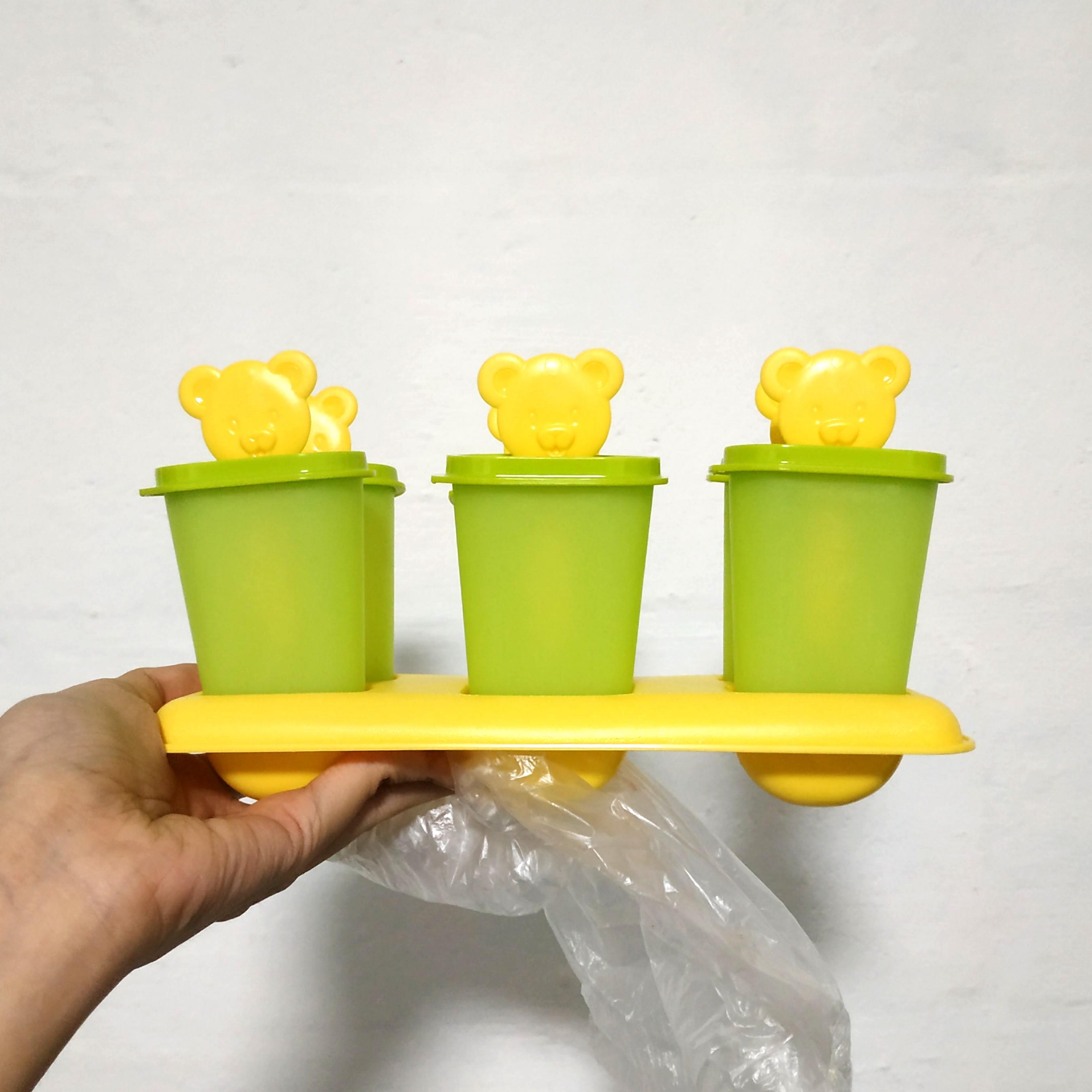 Tupperware Ice Cream Maker Teddy Bear Mould Container with Tray Set of ...