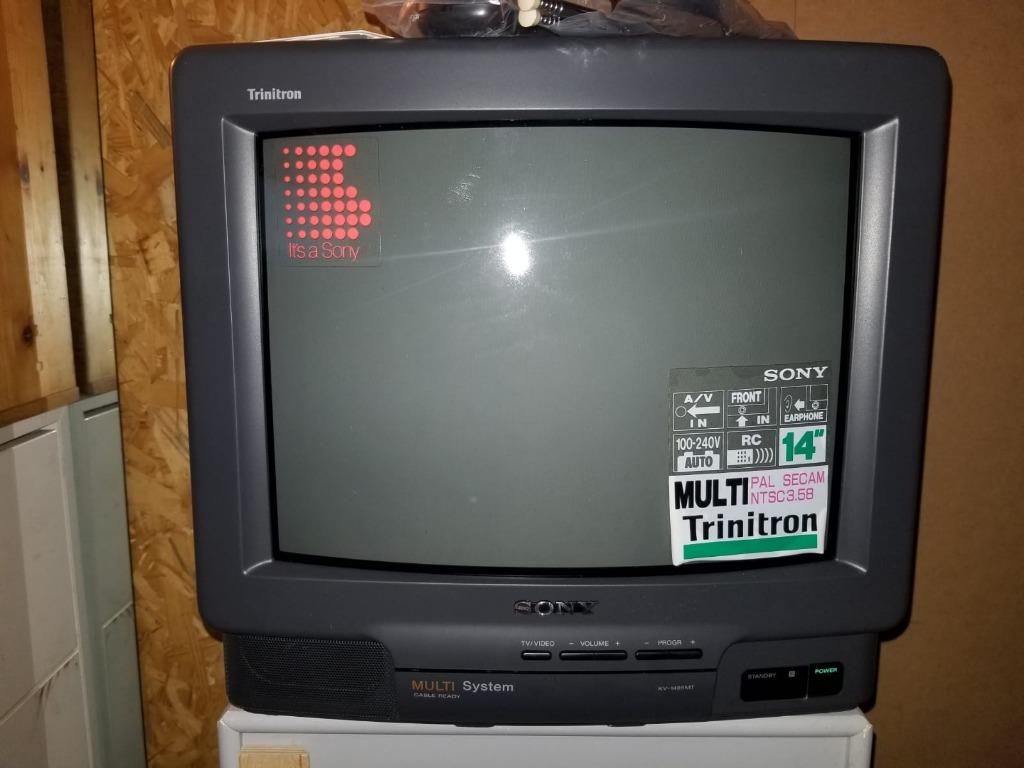 VINTAGE RETRO SONY TRINITRON CRT GAMING ANALOG 14" TV A/V PAL SECAM ...
