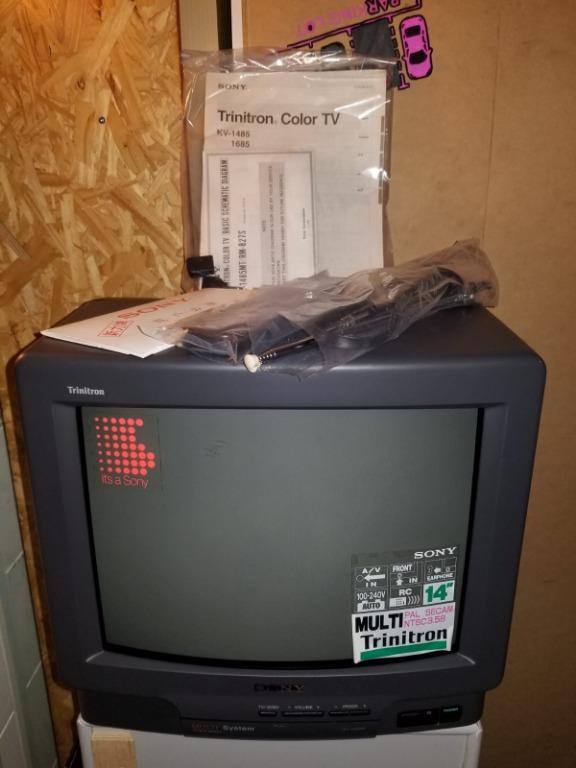 VINTAGE RETRO SONY TRINITRON CRT GAMING ANALOG 14" TV A/V PAL SECAM ...