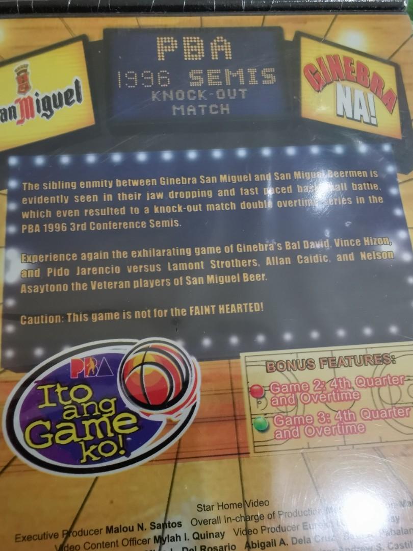 2 DVDs - Classic PBA games - San Miguel vs Ginebra 1996, Toyota vs ...