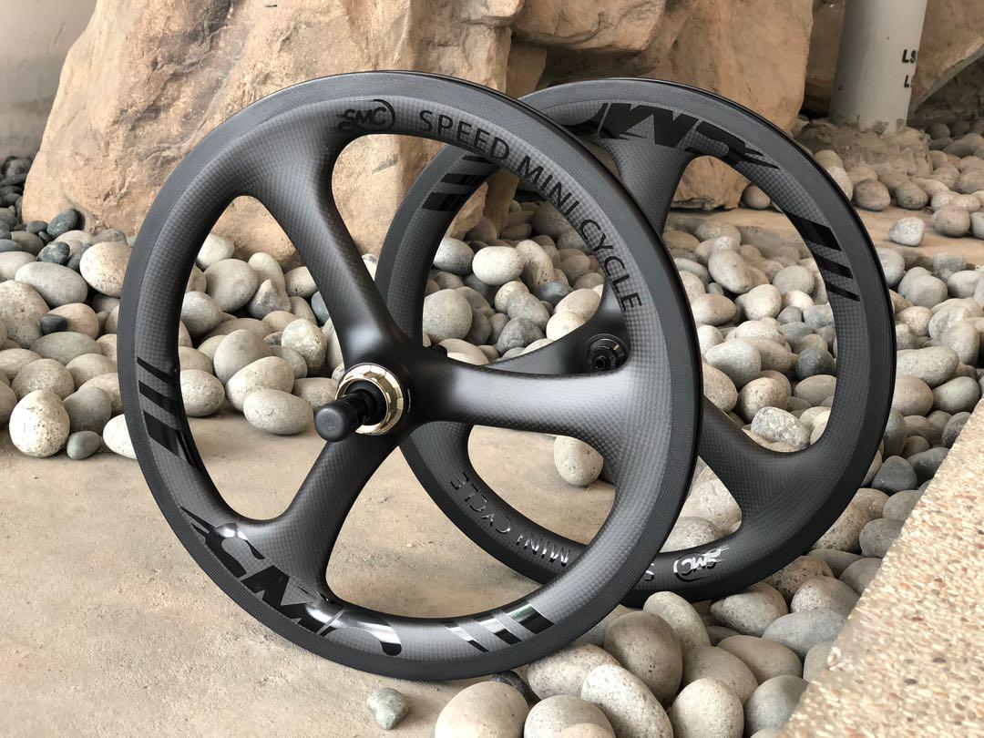 Brompton 3 spoke carbon wheelset by SMC, Sports Equipment, Bicycles ...