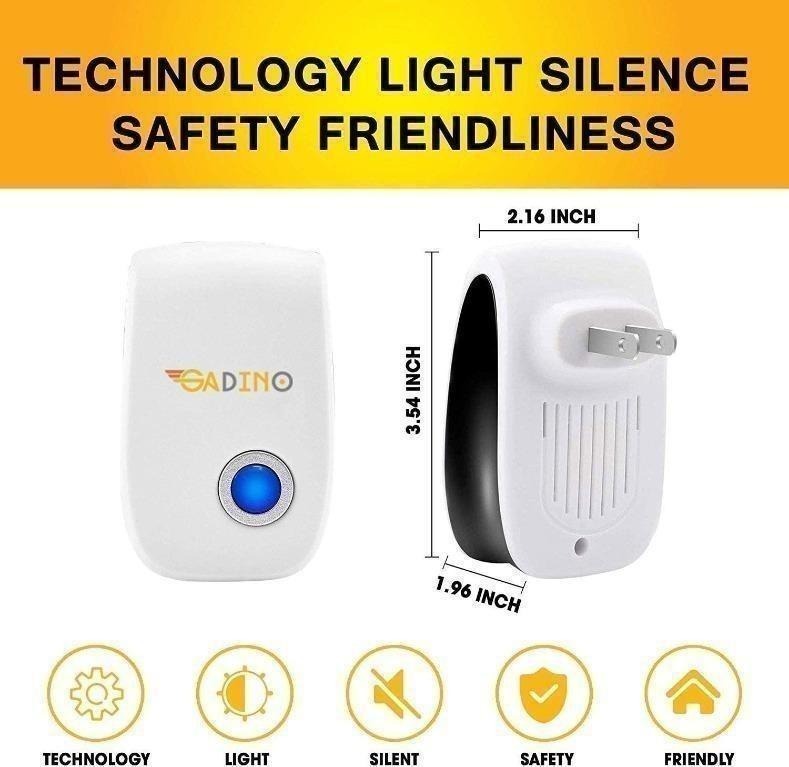 GADINO Ultrasonic Pest Repellent 6 Packs - Indoor Plug, Electronic and ...