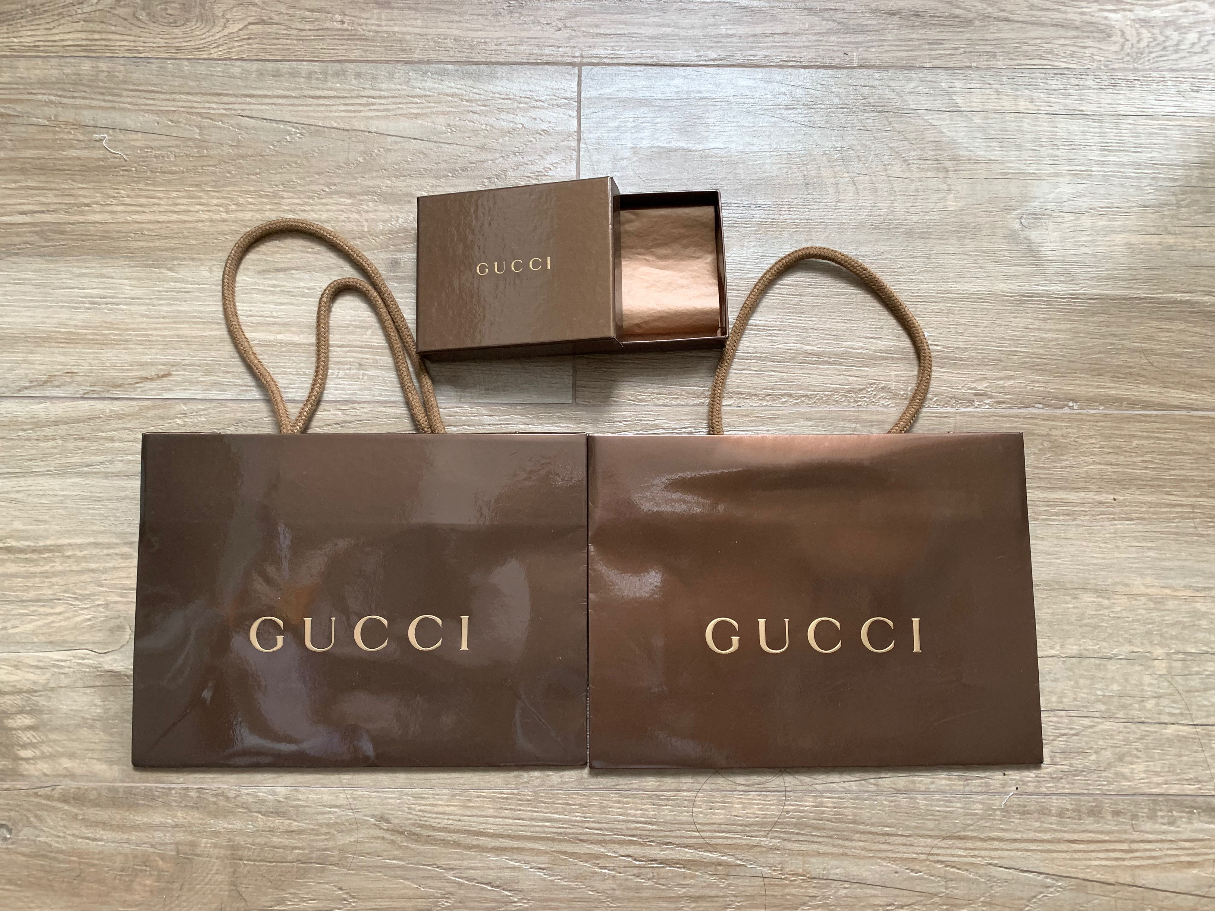 Gucci box and carrier bag, Luxury, Accessories on Carousell