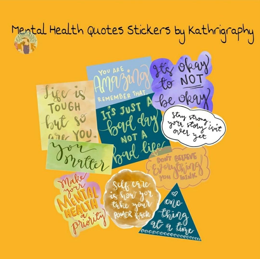 Mental Health Quotes Sticker pack for Journals, Scarpbooking, Planners ...