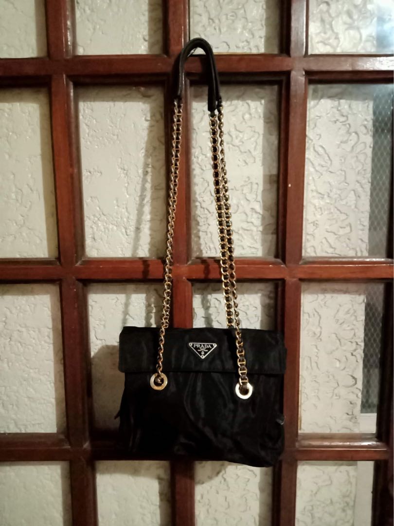 Prada Long Chain Small nylon, Luxury, Bags & Wallets on Carousell