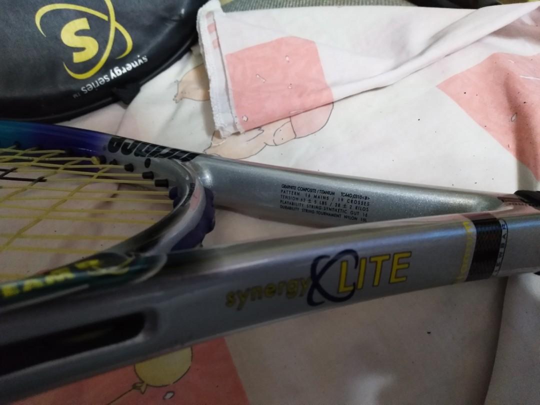 prince synergy lite titanium 碳纖维 網球拍 #3 grip 新淨 跟原裝拍套, 運動產品, 運動與體育, 運動與 ...