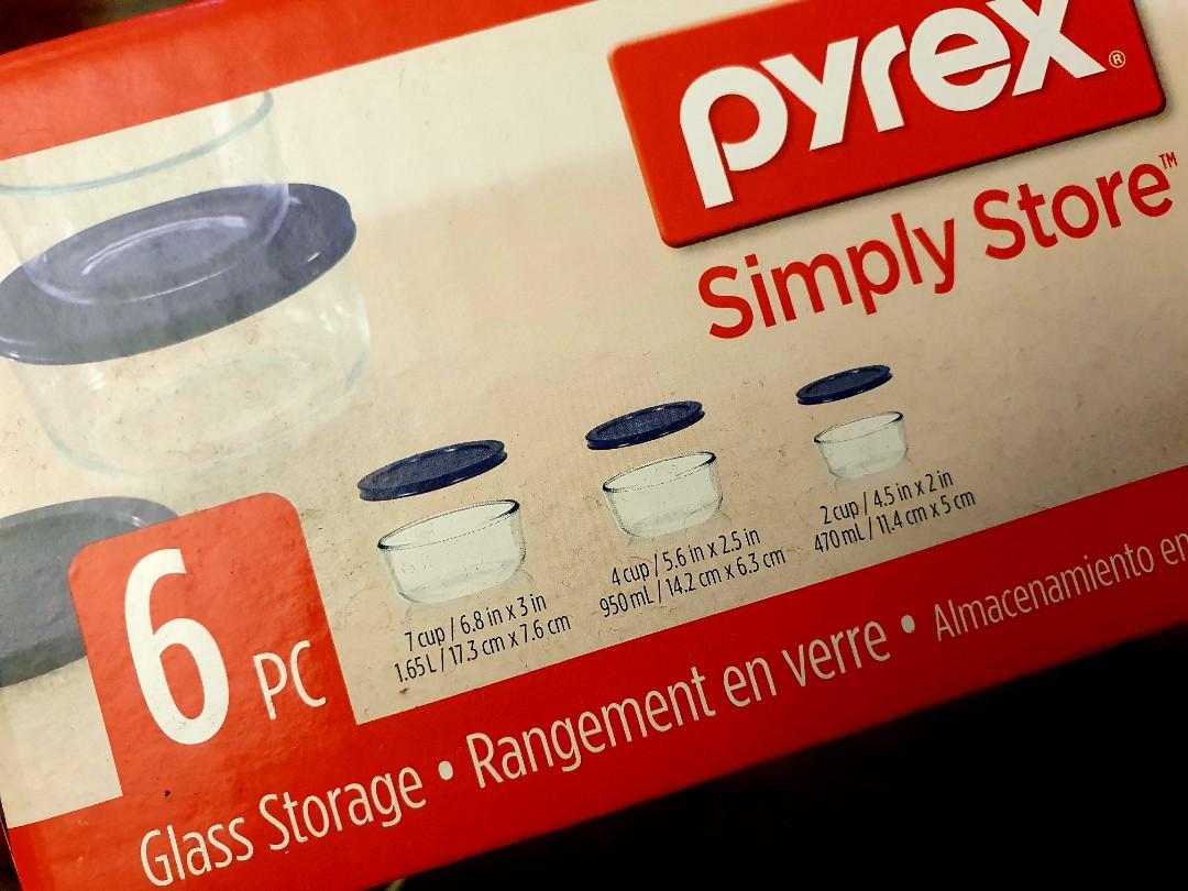 Pyrex 6 piece Glass Storage set, Furniture & Home Living, Kitchenware ...