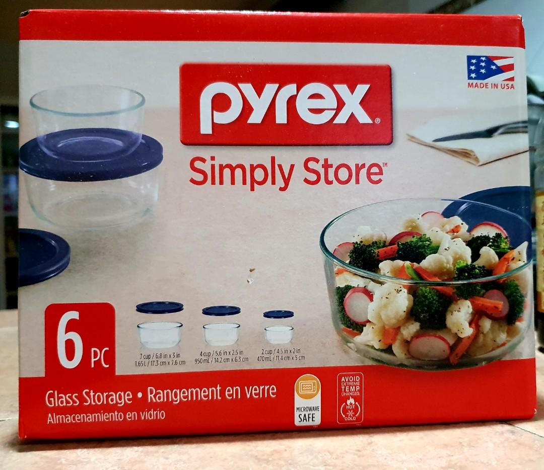Pyrex 6 piece Glass Storage set, Furniture & Home Living, Kitchenware ...