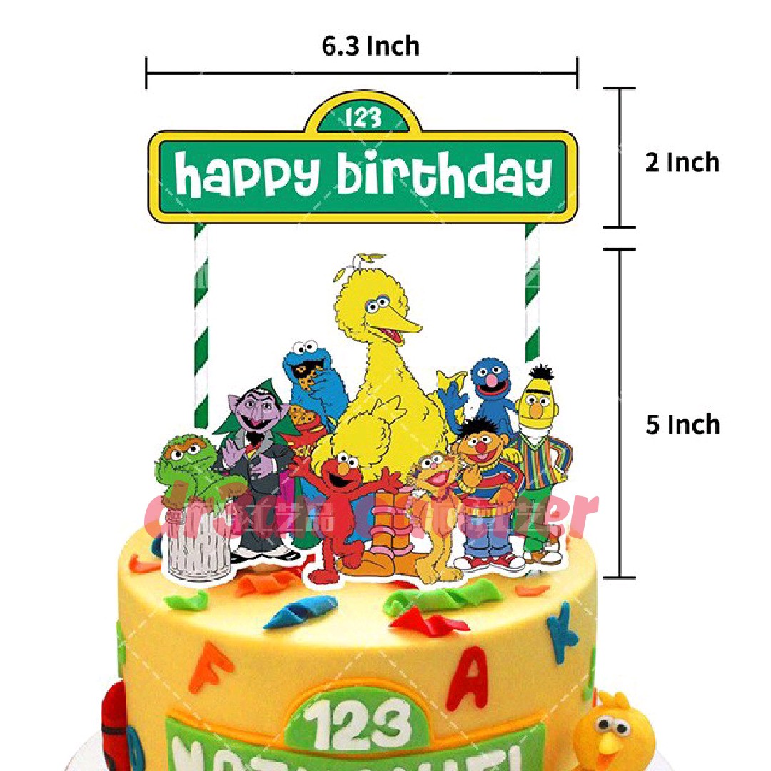 Sesame Street Cake Topper / Flag, Babies & Kids, Babies & Kids Fashion ...