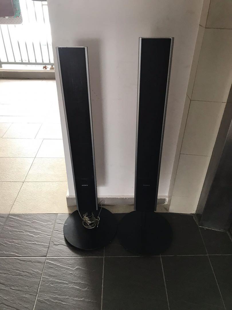 SONY 3 OHM Dual Tower Standing Speakers Pair / Sony Speaker System Soundbar Sound Bar / 113.5cm ...