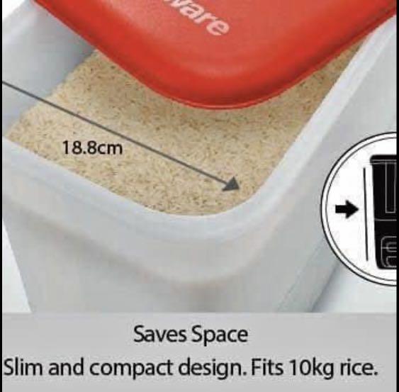 Tupperware Rice Keeper 10Kg, Furniture & Home Living, Kitchenware ...