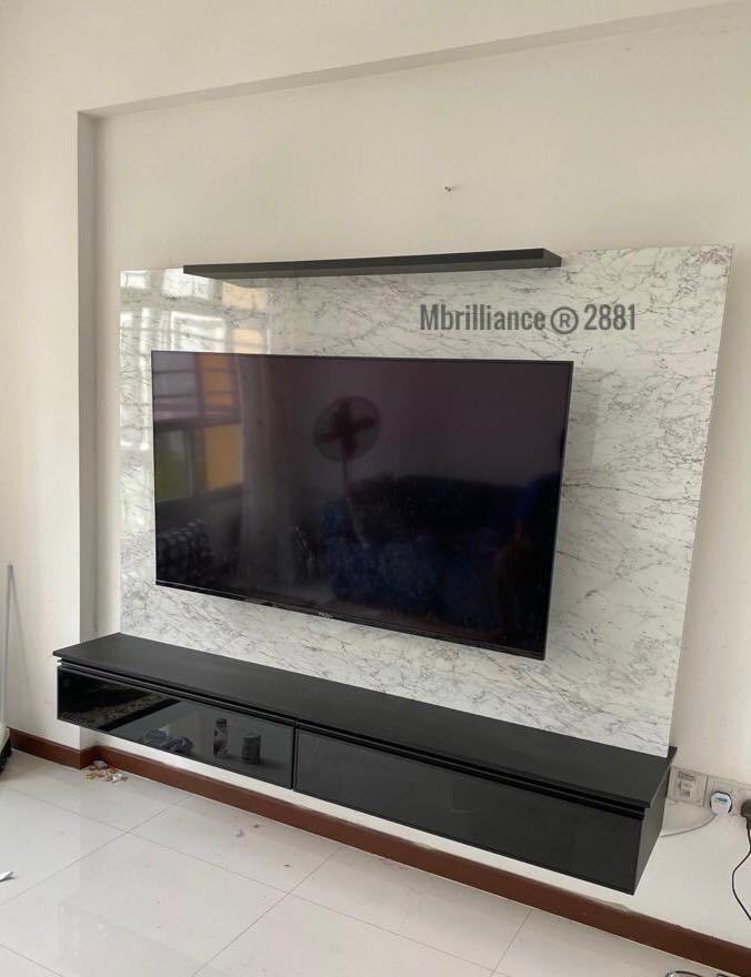 Tv console feature wall custom made, Furniture & Home Living, Furniture ...