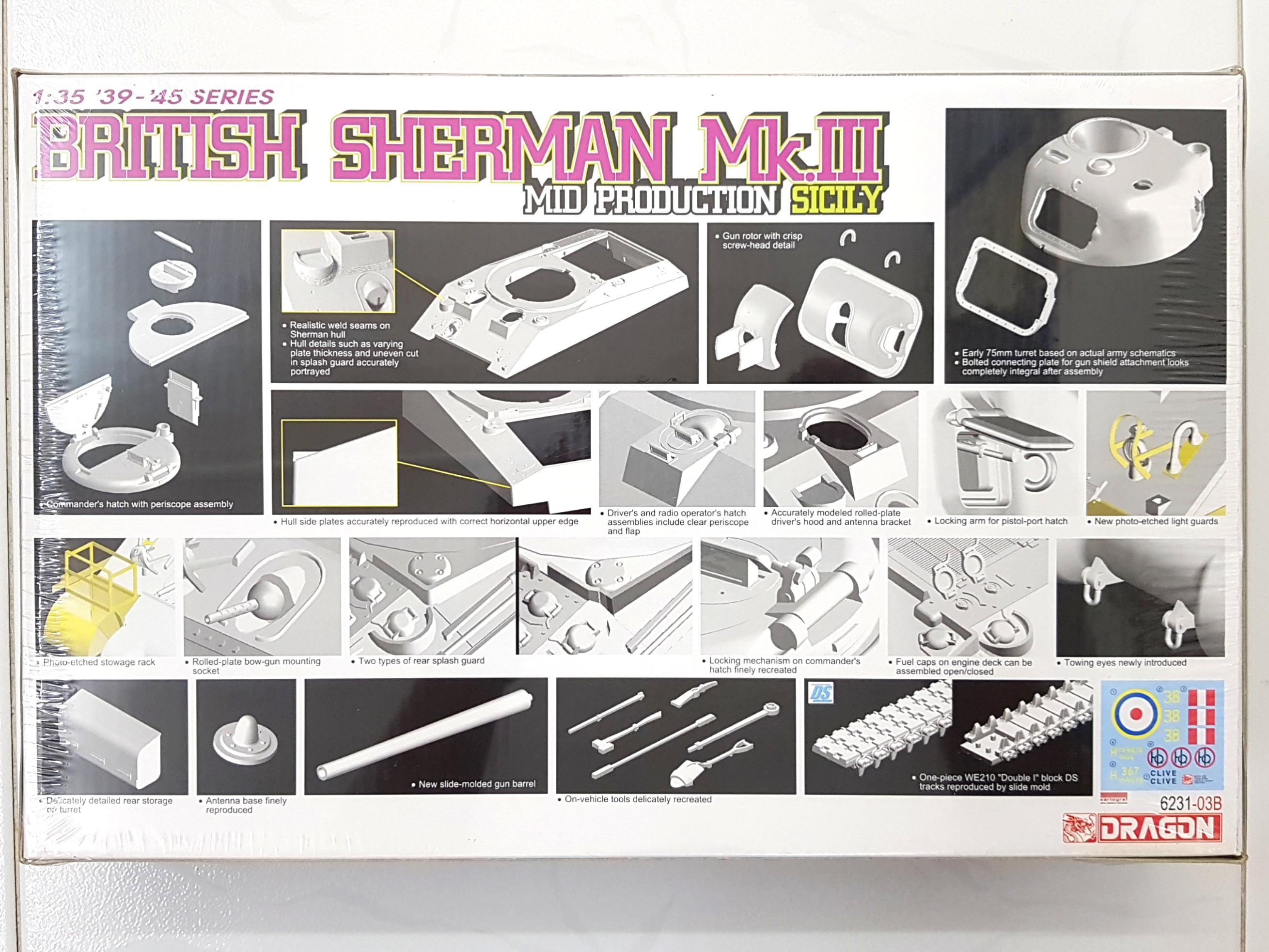 1/35 #6231 Dragon British Sherman Mk. III Mid Production Sicily c/w ...