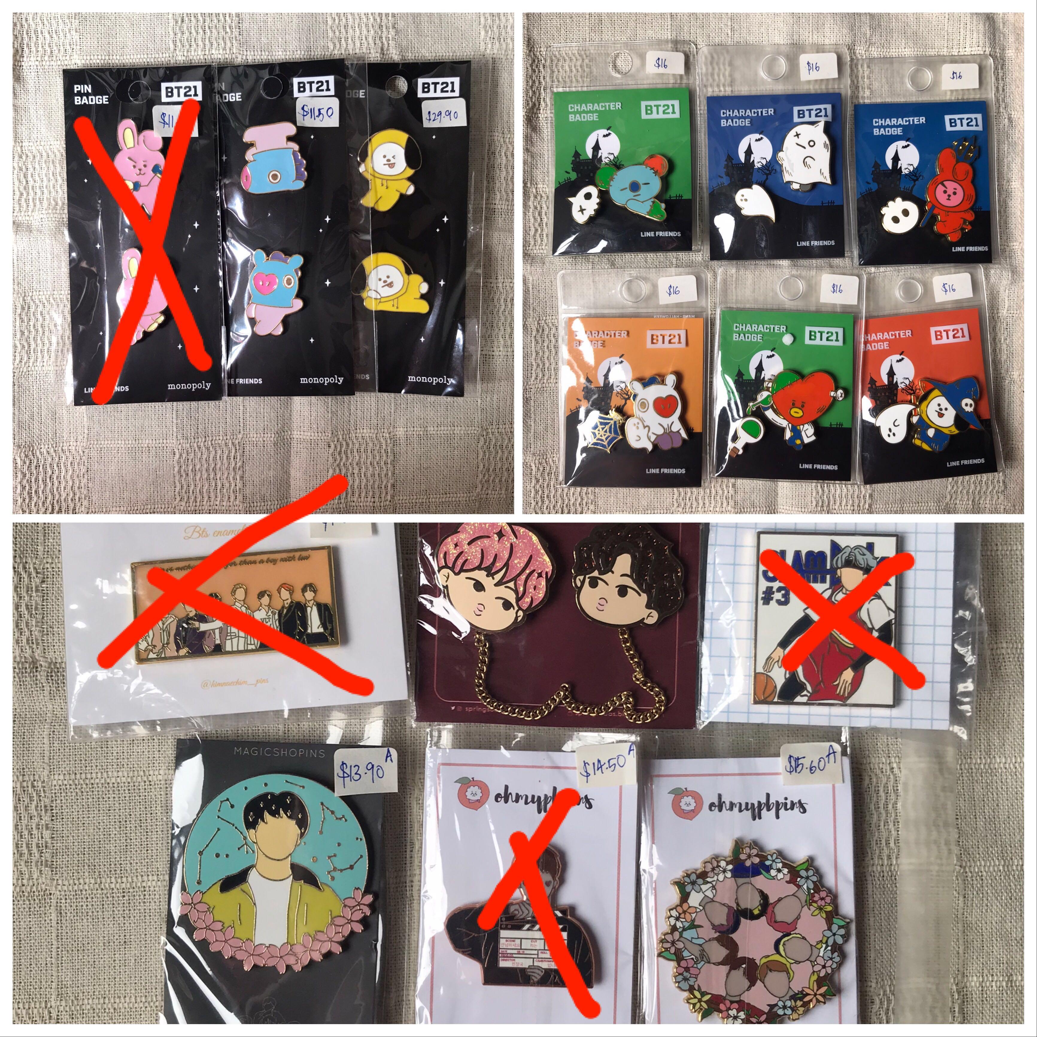 BTS BT21 Enamel Pins FREE NORMAL MAIL NO NEGO, Hobbies & Toys ...